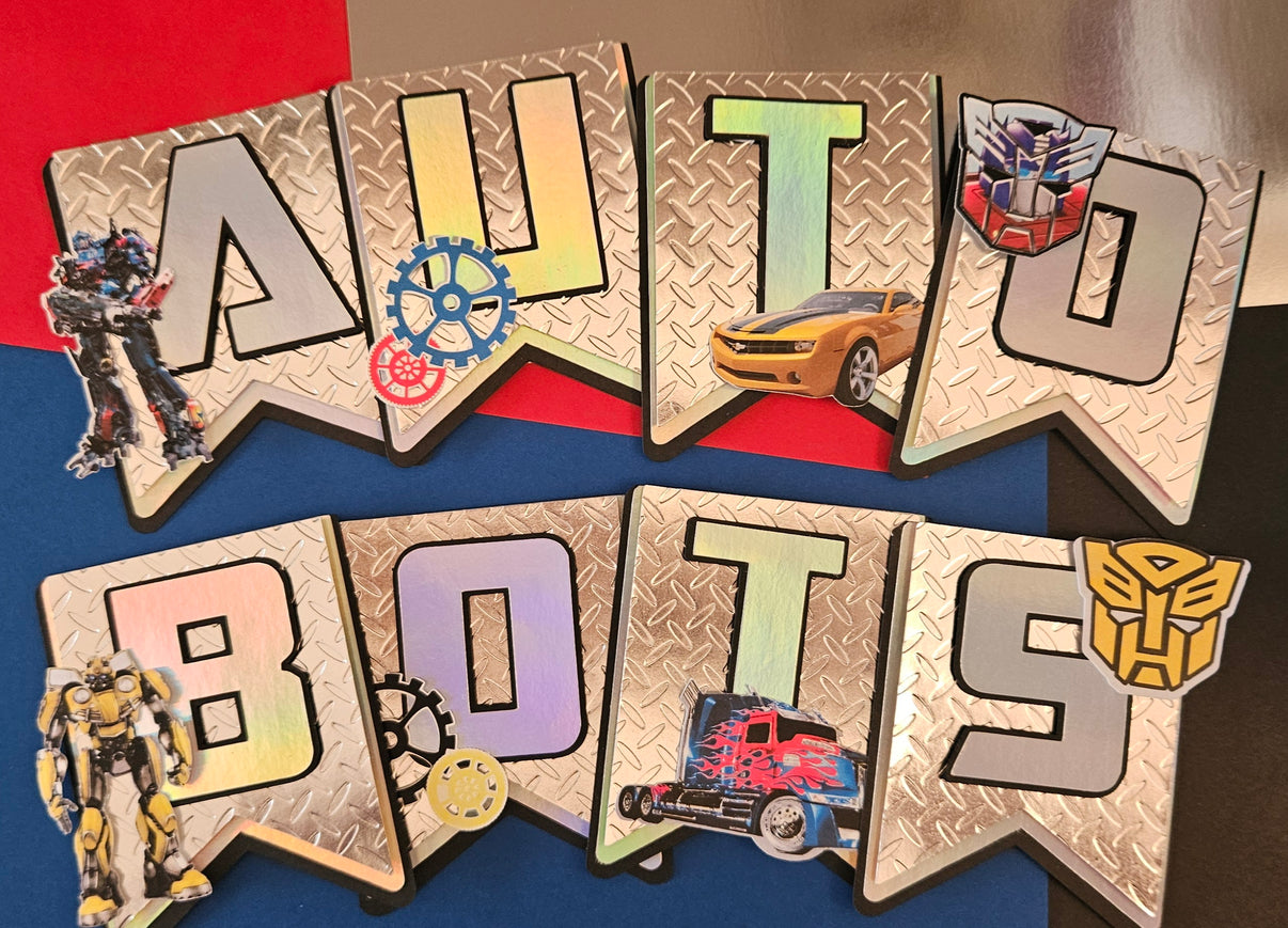 Transformers inspired birthday banner – BlissfullyDetailed